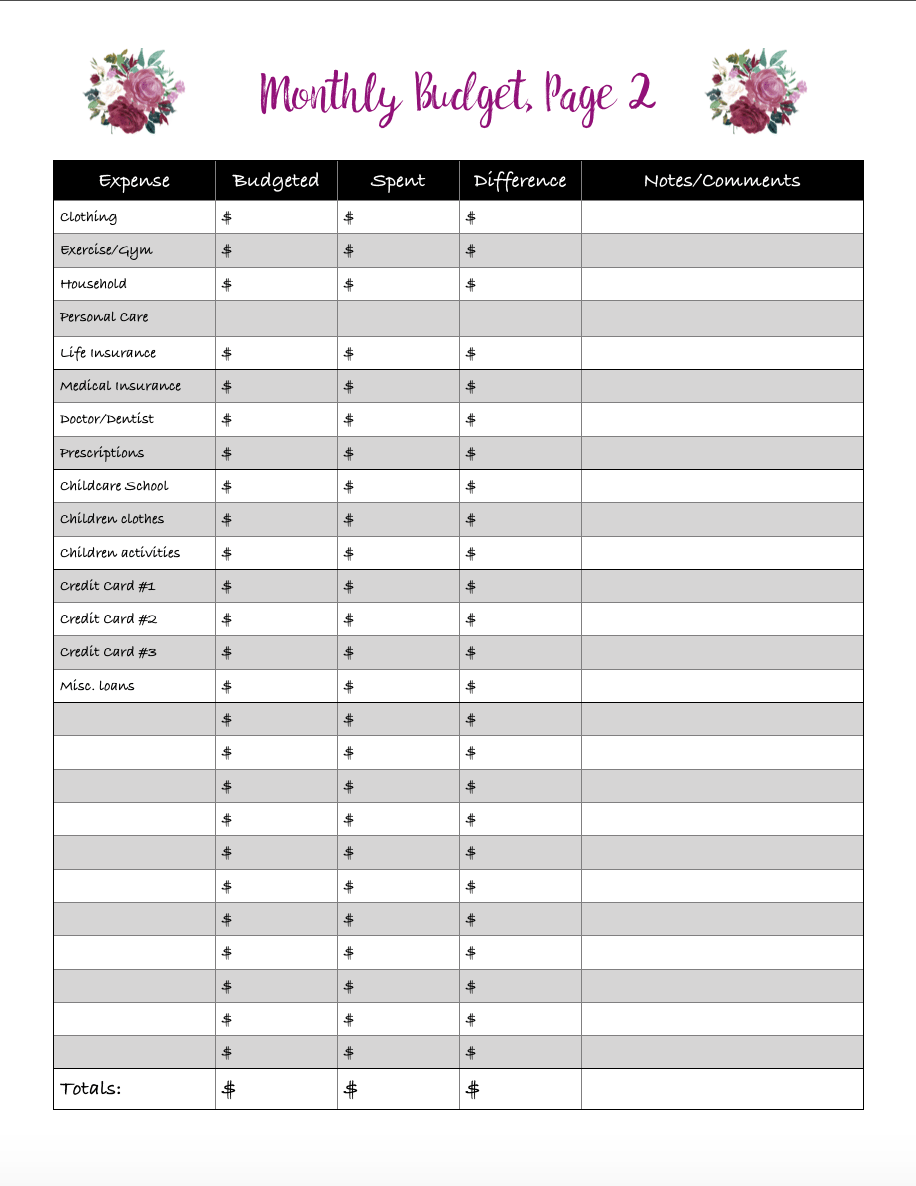 Free Printable Budgeting Binder 15 Pages Free Printable Budgeting Binder 15 Pages