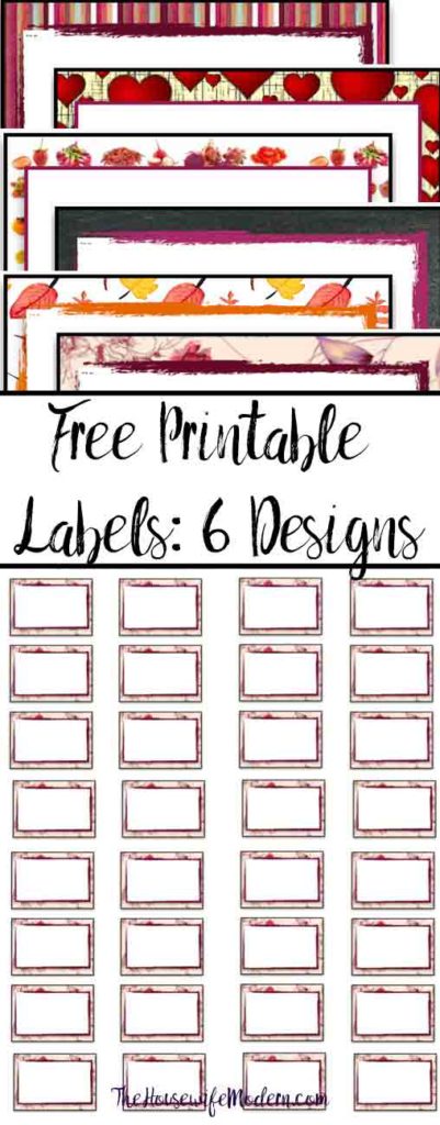Free Printable Labels: 6 different designs