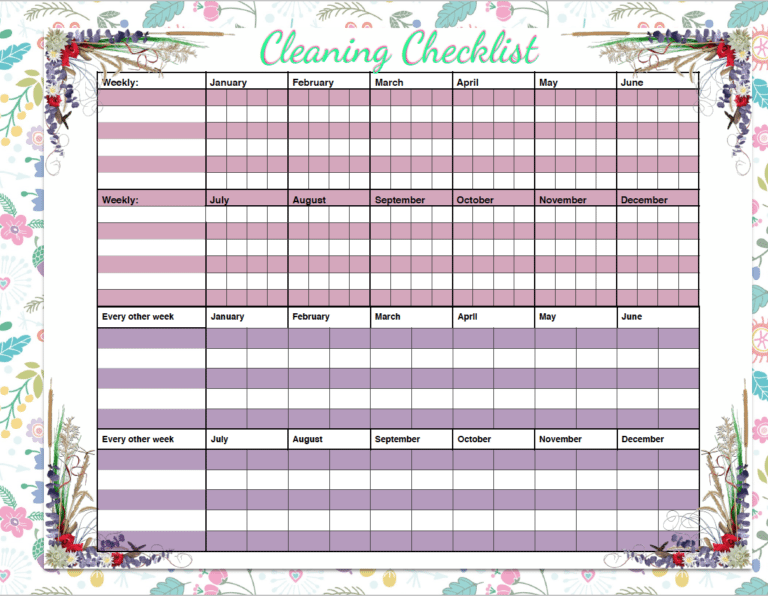 Free Printable Cleaning Schedule: Weekly and Deep-Cleaning