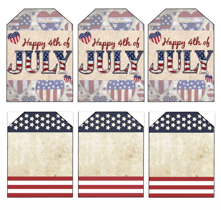 Free Printable 4th of July Favor Tags