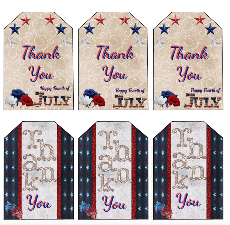 Free Printable 4th of July Favor Tags