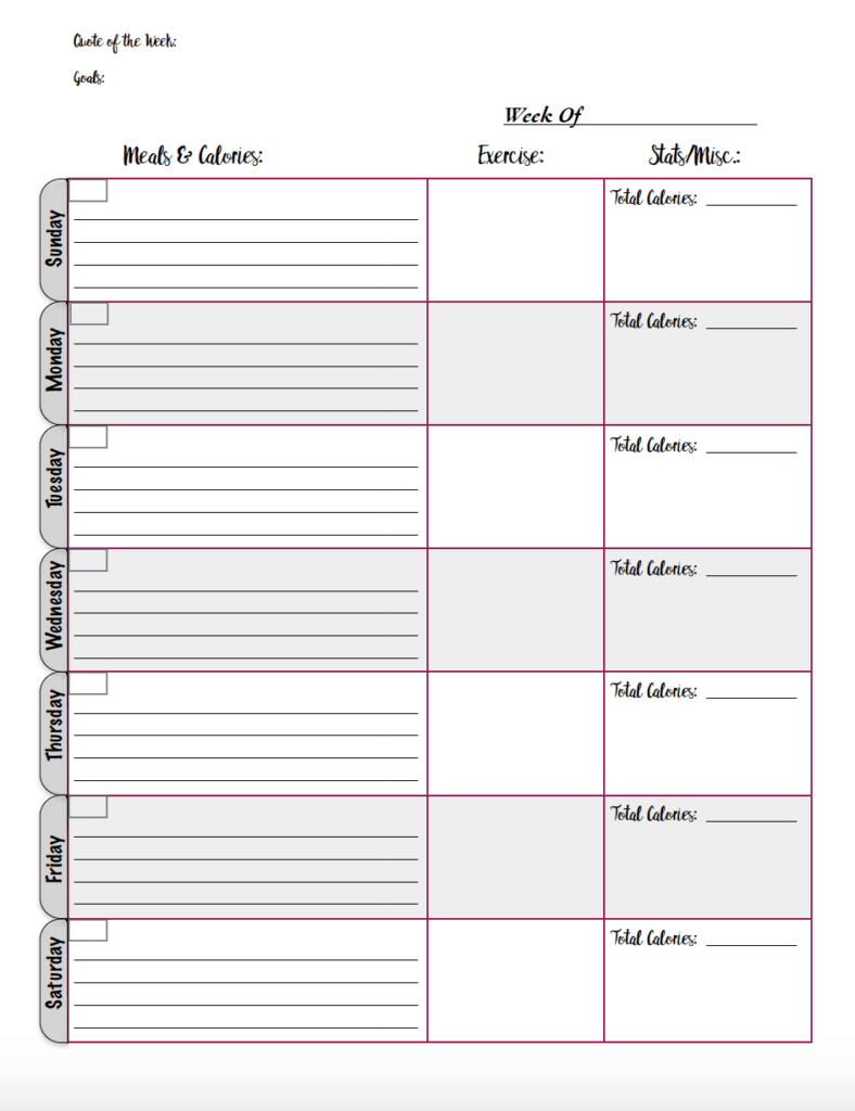 Printable Food Journal Free Updated Printable Food Journal All Sheets 