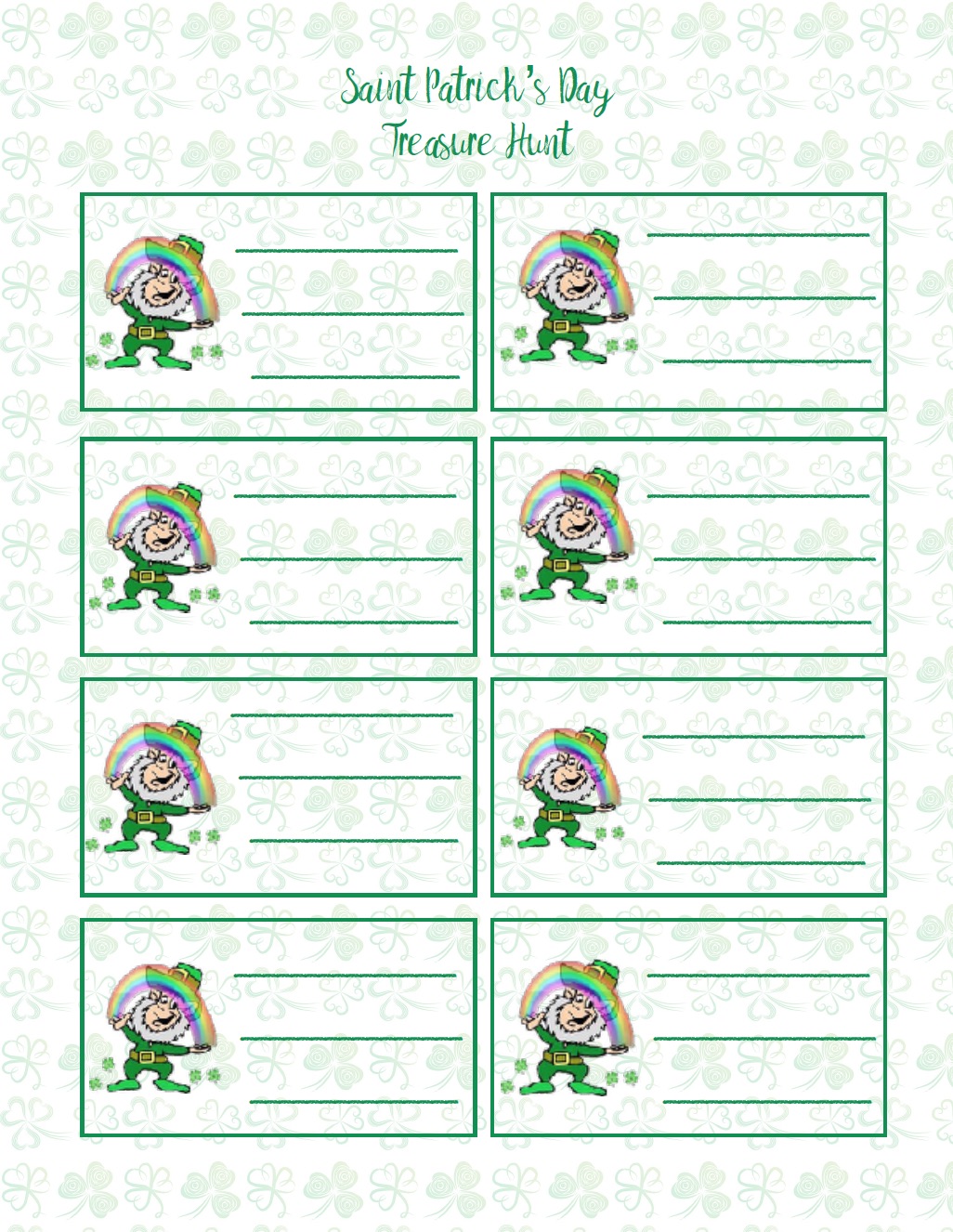 St Patrick s Day Treasure Hunt Free Printable 