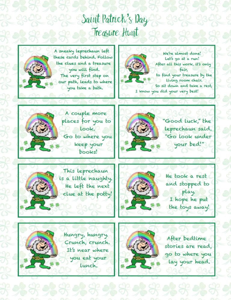 St. Patrick's Day Treasure Hunt {Free Printable}