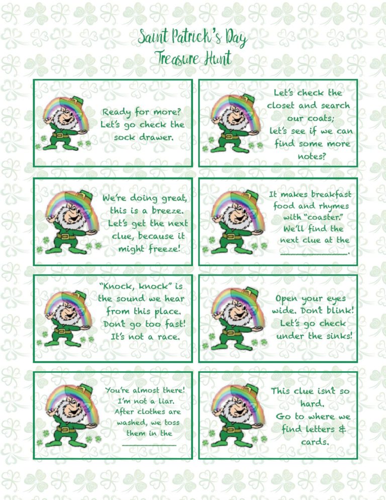 St. Patrick's Day Treasure Hunt {Free Printable}