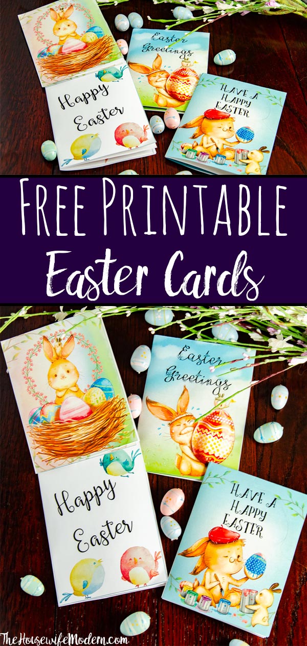 Free Printable Easter Cards: 4 Adorable Designs