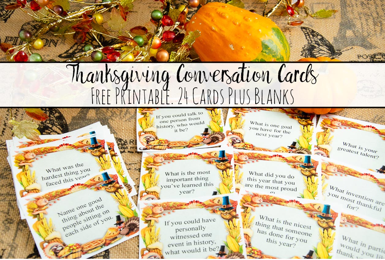 Fabulous Thanksgiving Conversation Starters {Free Printable}