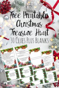 Free Printable Christmas Treasure Hunt: 30 Clues Plus Blanks