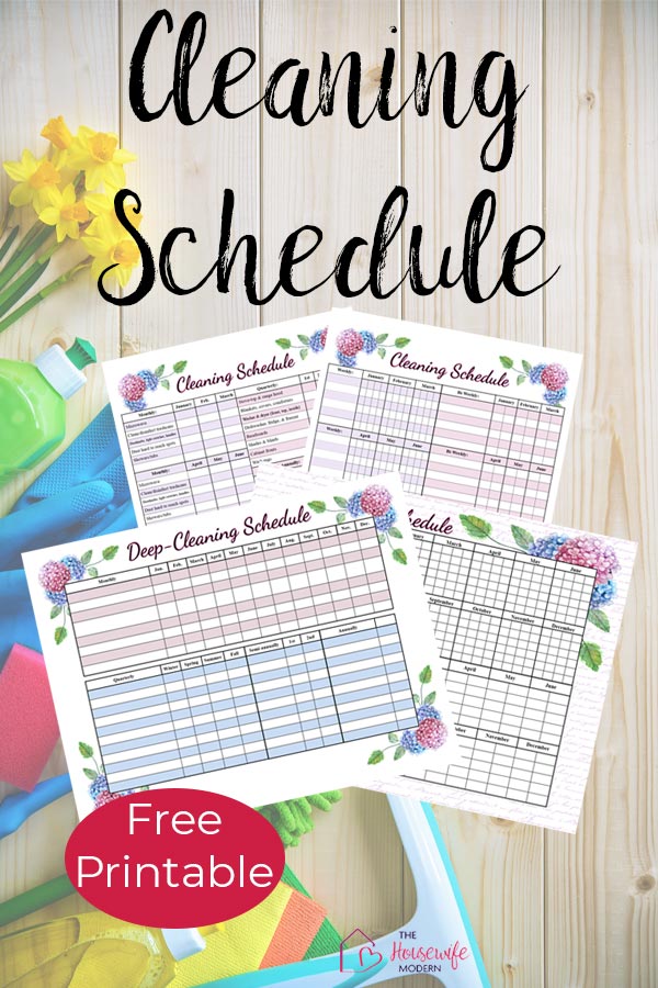 Free Printable Cleaning Schedule: Weekly and Deep-Cleaning